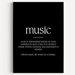 Music Definition Print - Etsy UK