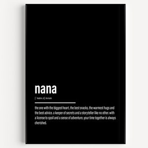 Nana Definition Print - Etsy