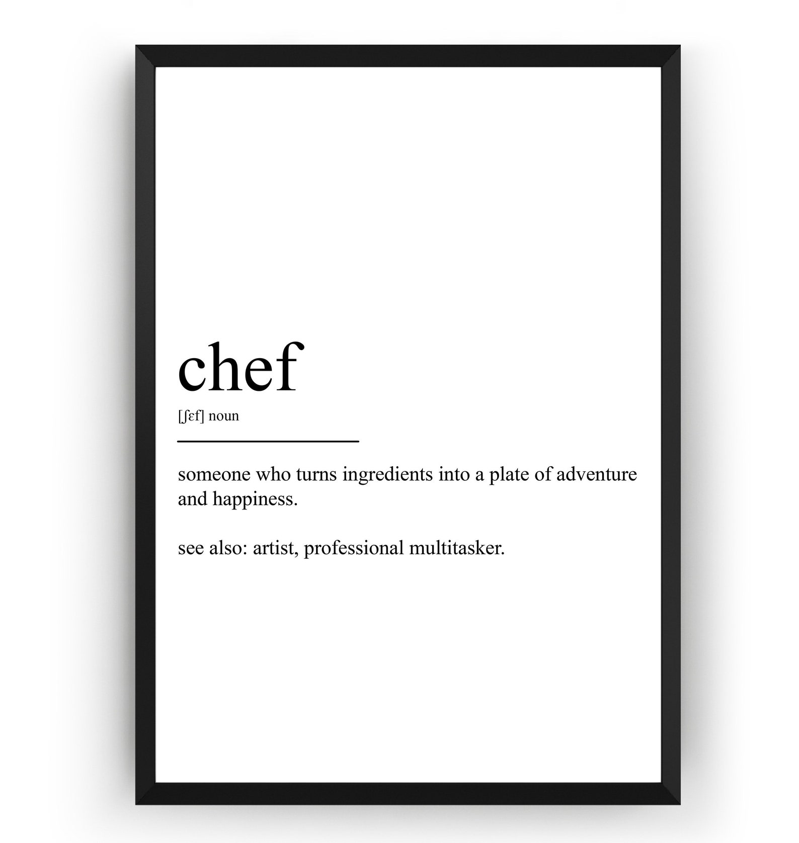 Chef Definition Print - Etsy