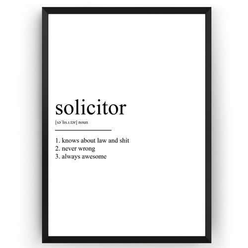 Solicitor Definition Print | Etsy