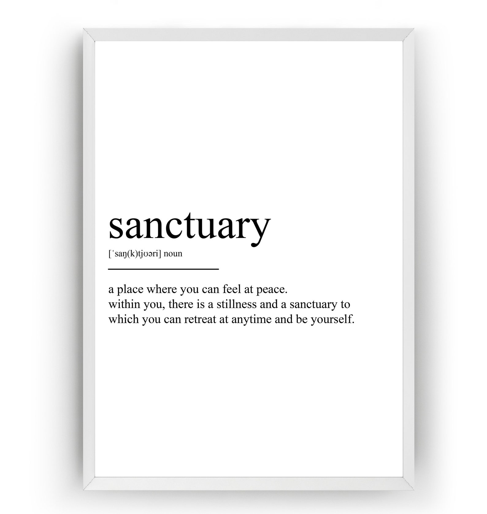 Sanctuary Definition Print - Etsy