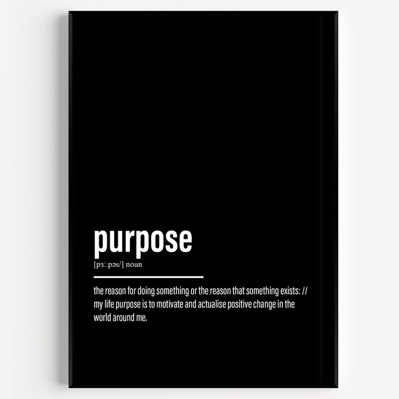 Purpose Definition Print - Etsy