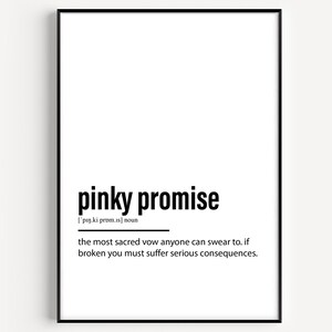 Pinky Promise Definition Print - Etsy