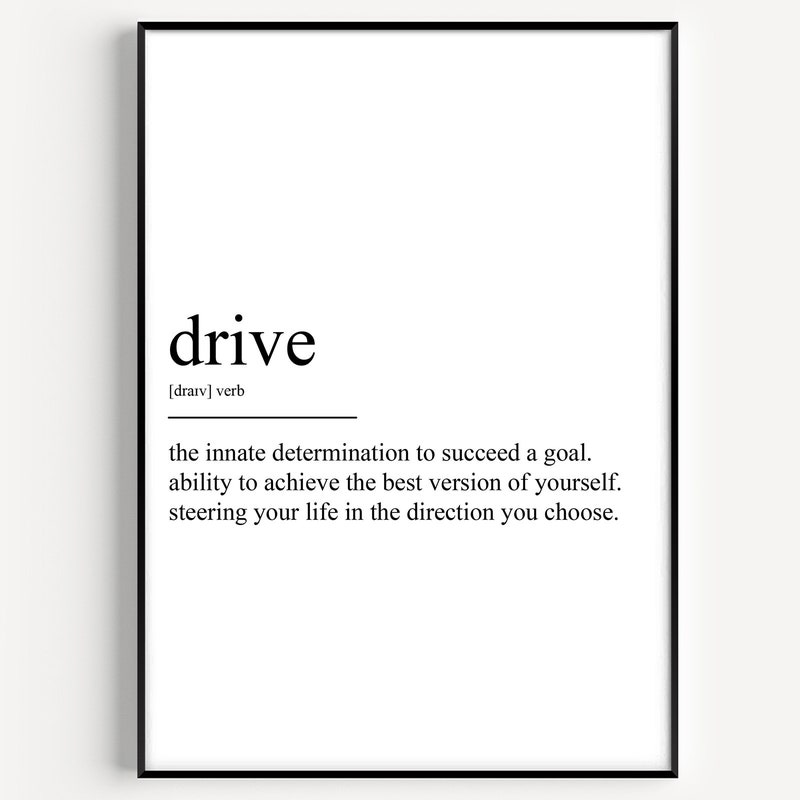 Drive Definition Print - Etsy UK
