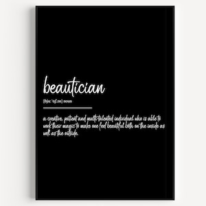 Beautician Definition Print - Etsy