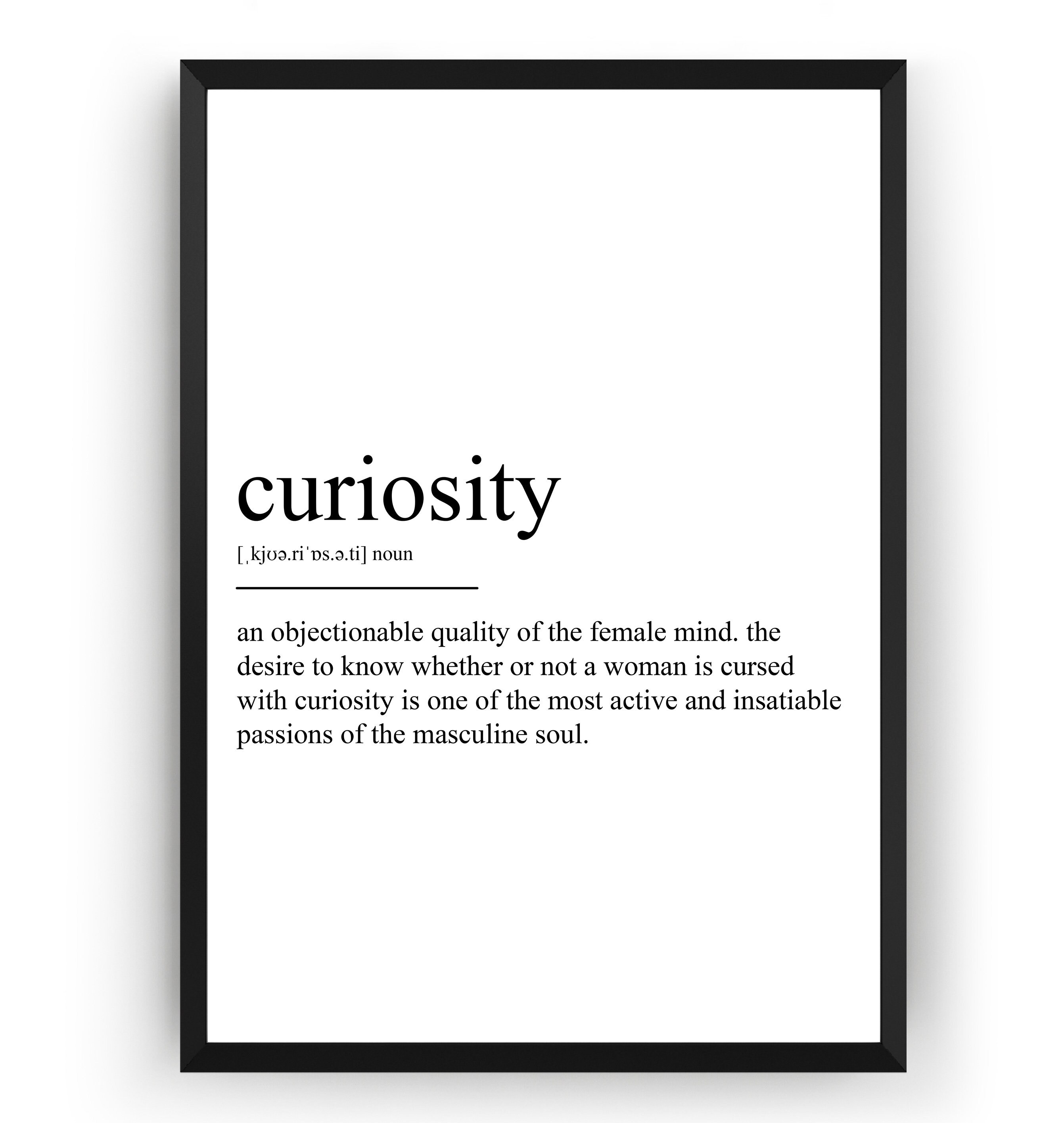 Curiosity Definition Print | Etsy