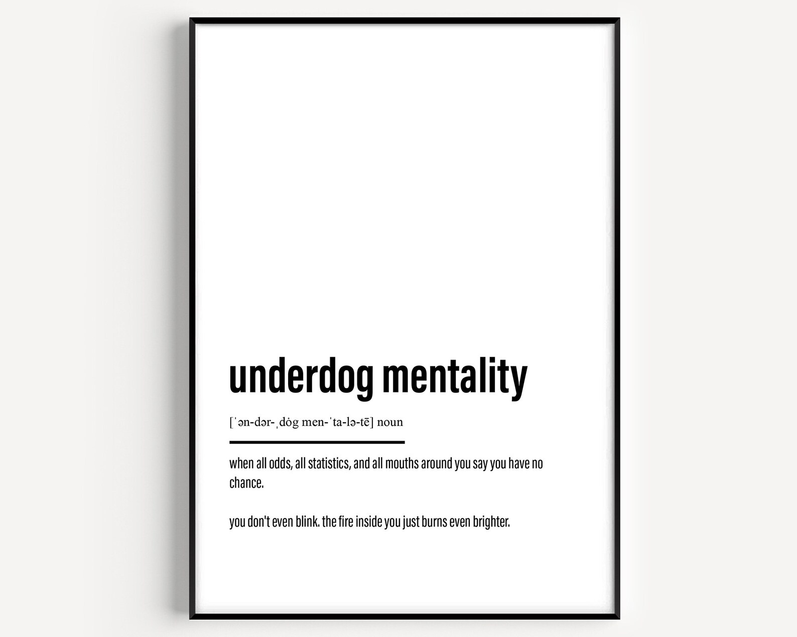 Underdog Mentality Definition Print - Etsy UK