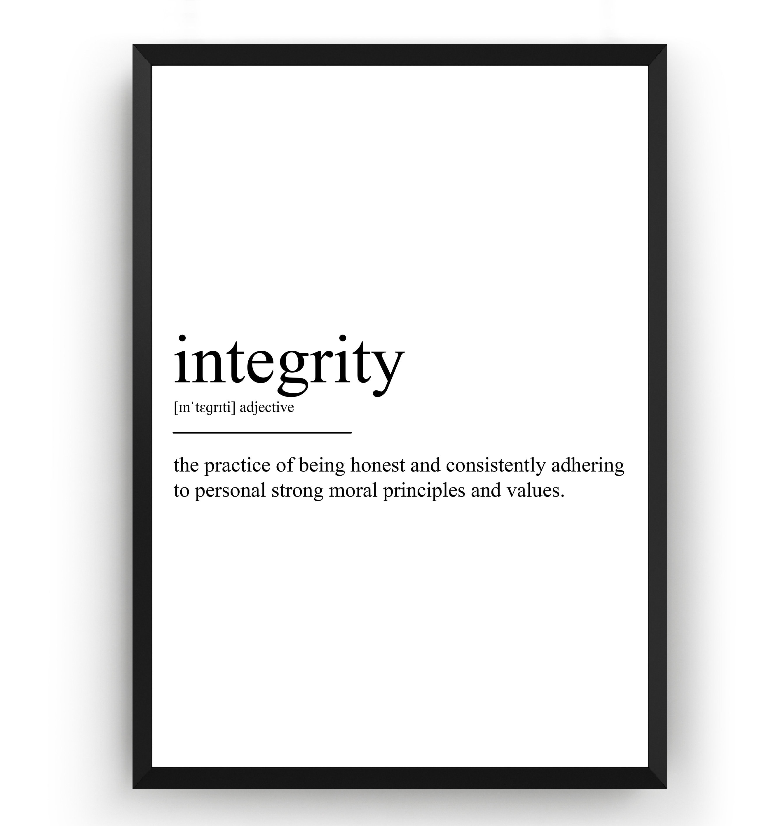 Integrity Definition Print Version 2 | Etsy