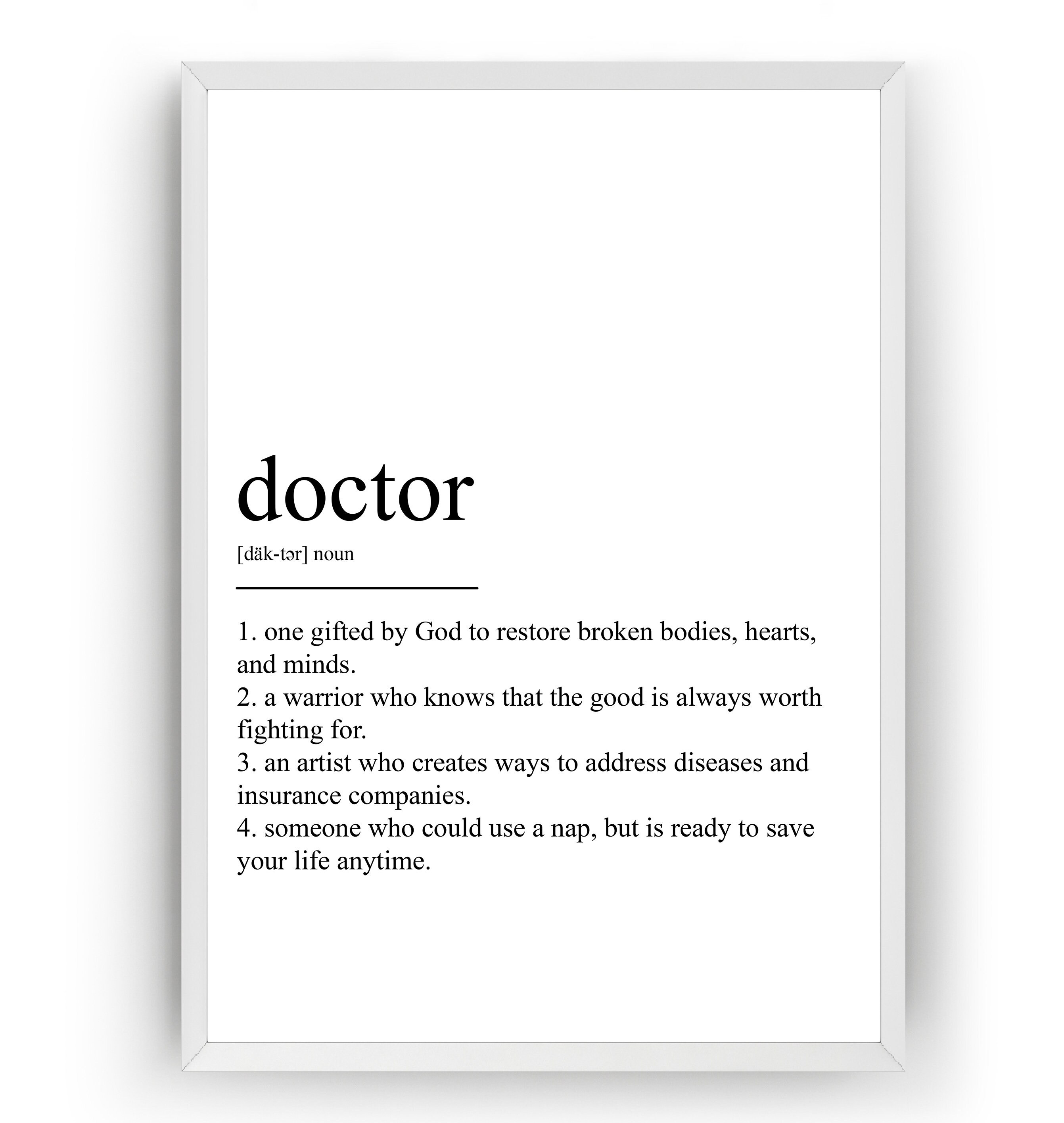 Doctor Definition Print Version 3 - Etsy UK