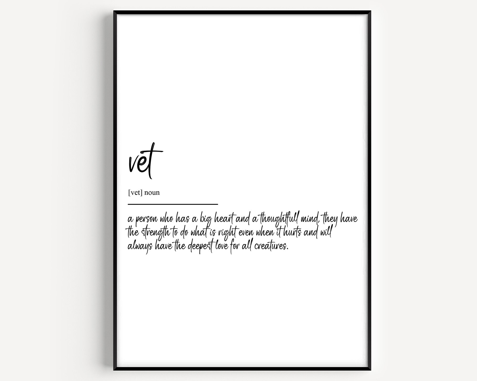 Vet Definition Print - Etsy