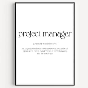 Project Manager Definition Print - Etsy