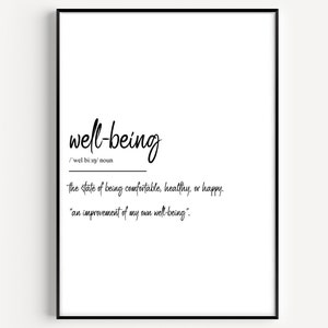 Well-being Definition Print - Etsy