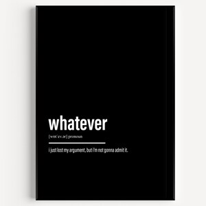 Whatever Definition Print - Etsy