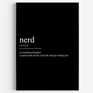 Nerd Definition Print - Etsy UK