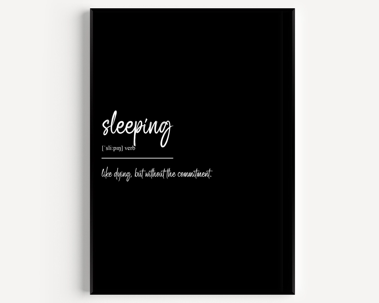 Sleeping Definition Print - Etsy