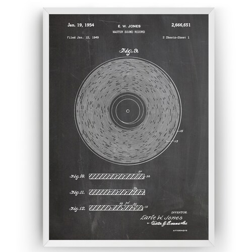 Record Player Patent Blueprint Art HI-FI Poster Musician - Etsy
