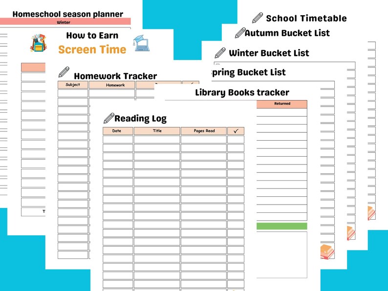 85 Page Homeschool Planner Printable PDF for Parent and Students! - Etsy