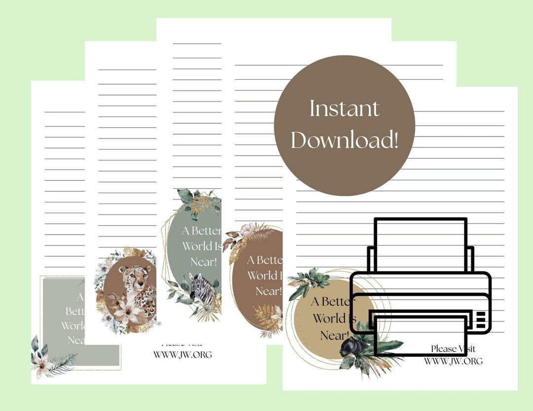 JW Stationary With a Modern Jungle Theme! - Etsy