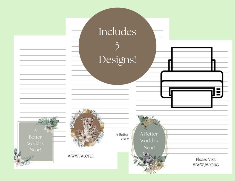 JW Stationary With a Modern Jungle Theme! - Etsy