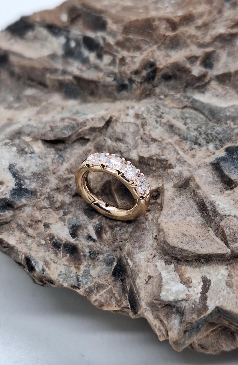 Rook Piercing Earring 14K Gold Ear Jacket Helix Hoop Conch Jewelry ...