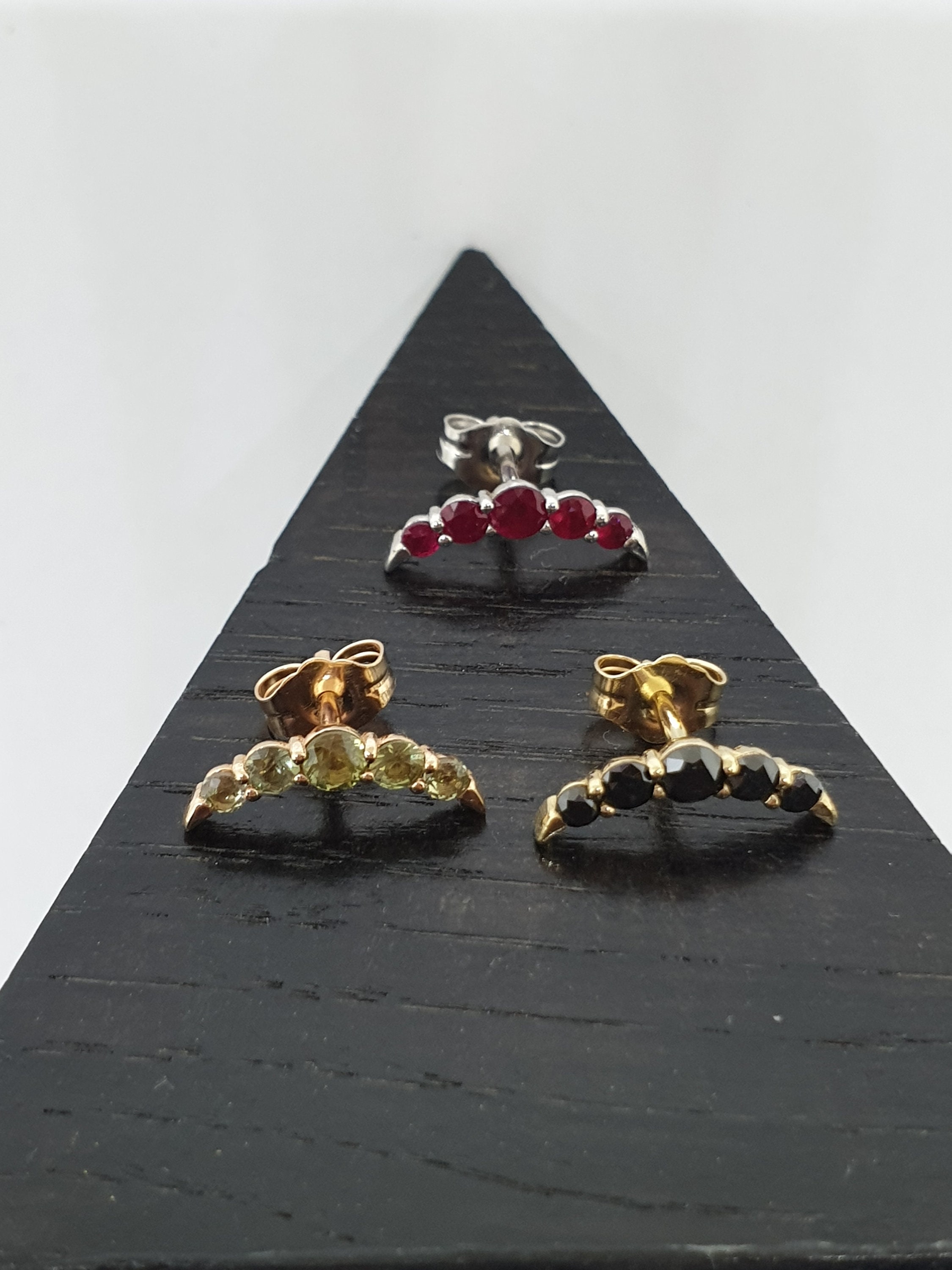 Cartilage Earring 14k Solid Gold Barbell Ear Piercing | Etsy