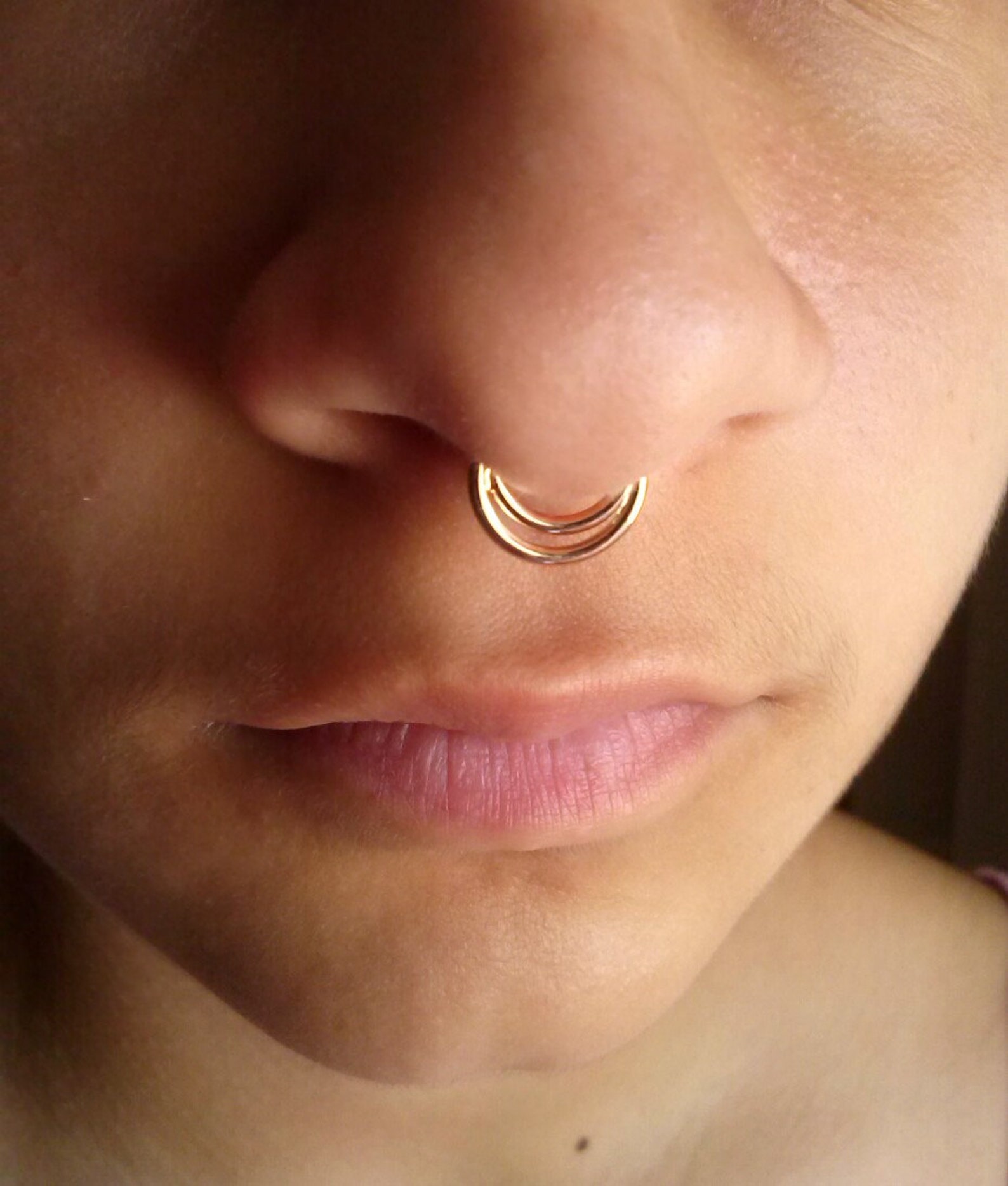 Doppel Septum Ring Septum Ring Nasenring Sterling Silber Nase Hoop ...