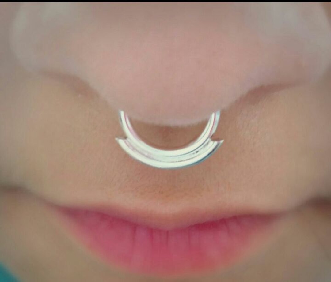 Nose Ring Double Septum Ring Septum Ring Sterling Silver - Etsy