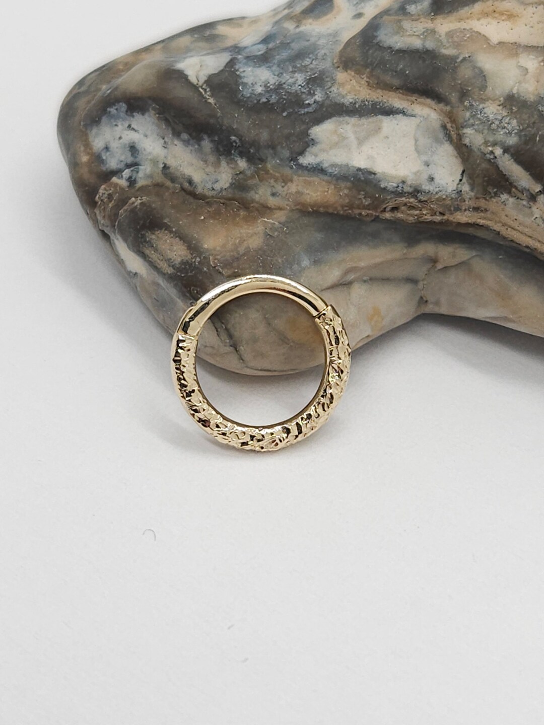 Hammered Moon Septum Piercing 14k Yellow Gold - Etsy
