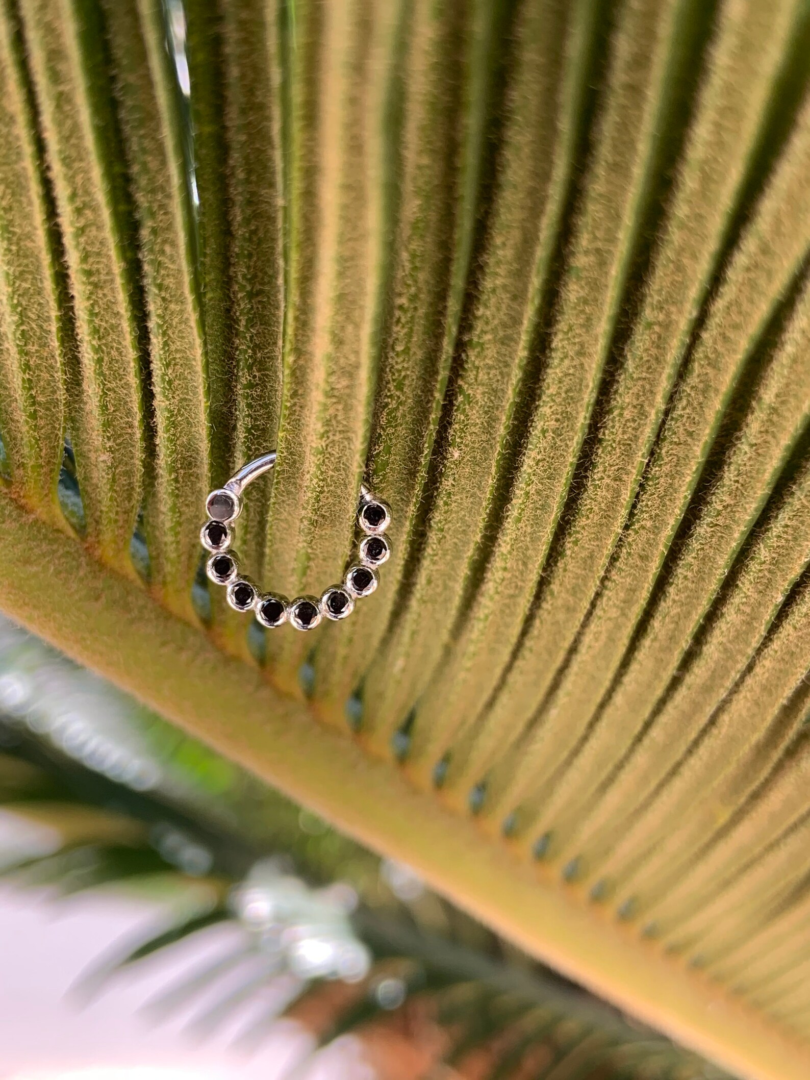 Daith Clicker 14k Gold Black Diamonds Tragus Piercing 16G - Etsy
