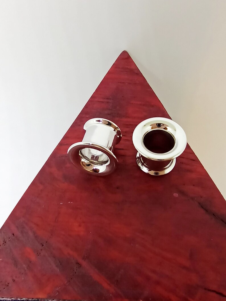 Solid Gold Ear Tunnels 0g Ear Gauges 14k Plugs Piercing | Etsy