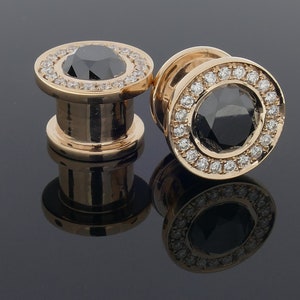 Ear Gauges Solid Gold Ear Lest Earrings Jewelry 14k Plugs Piercing Ear ...