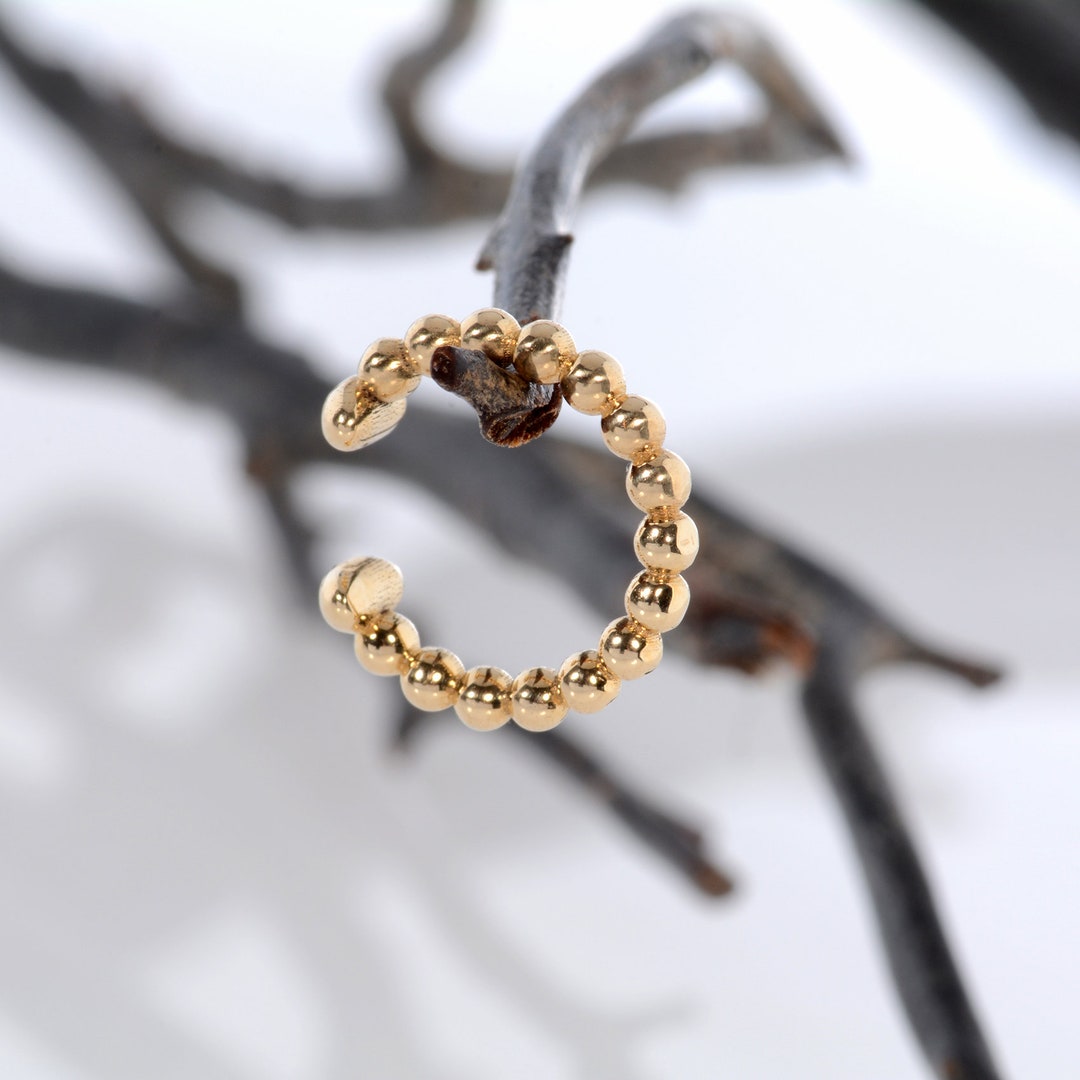 Ear Cuff Non Pierced 14K Solid Gold Septum Ring Ear Jacket Helix Hoop ...