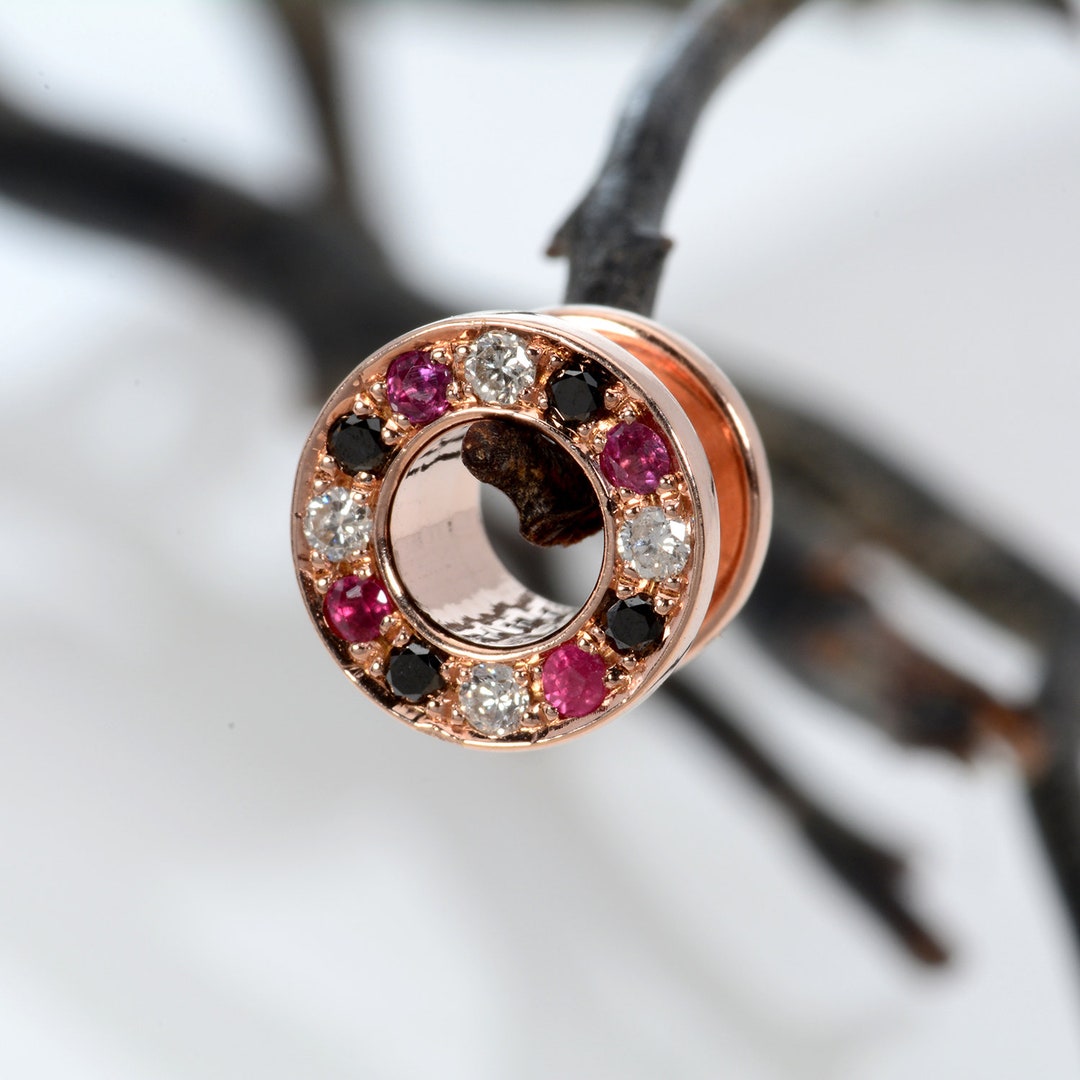 Rainbow Gauge Plugs Ear Tunnels 14k Gold Ear Plugs Wedding Plugs Gauges ...