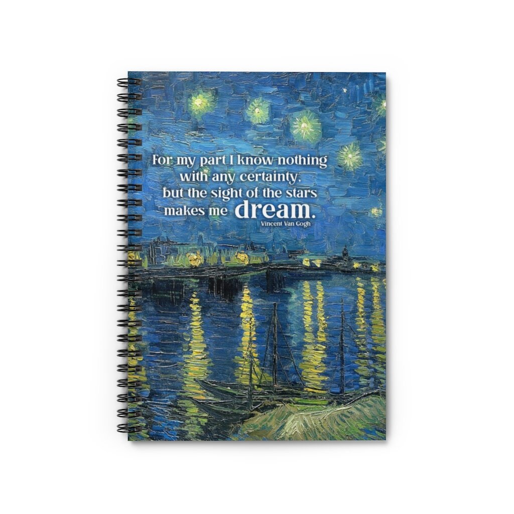 Van Gogh Notebook, Starry Night Notebook, Ruled Line Spiral Notebook ...