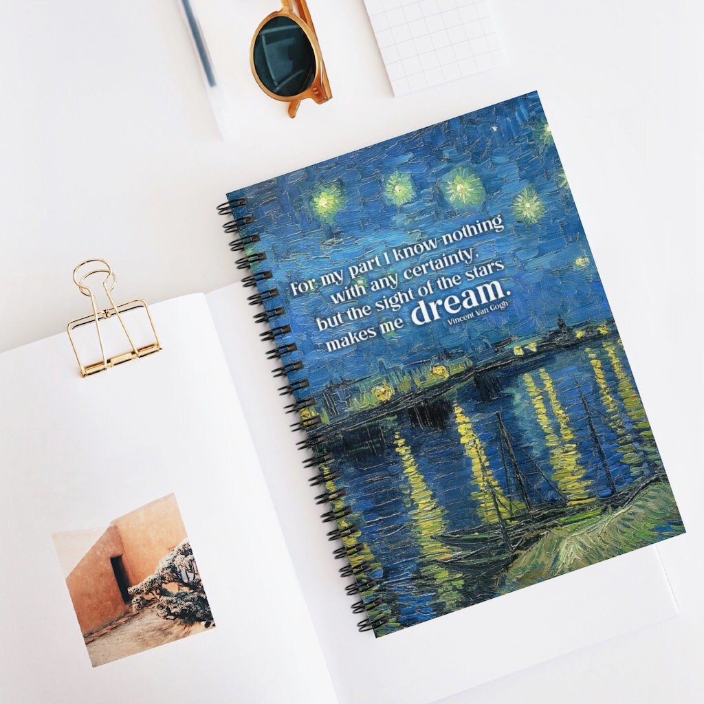 Van Gogh Notebook, Starry Night Notebook, Ruled Line Spiral Notebook ...