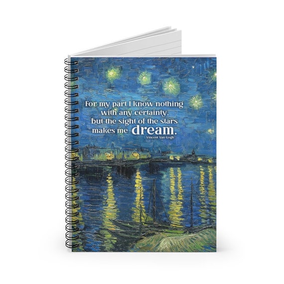 Van Gogh Notebook Starry Night Notebook Ruled Line Spiral - Etsy