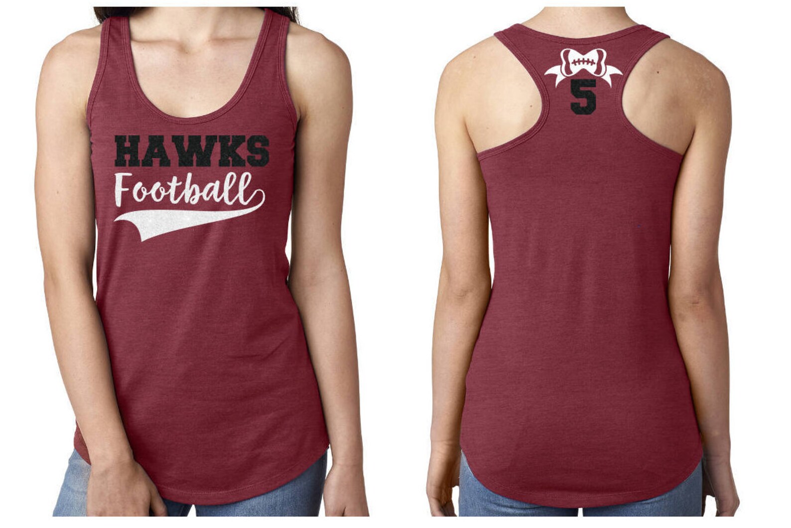 Glitter Football Mom Tank Racerback Tank Top Football Tank | Etsy