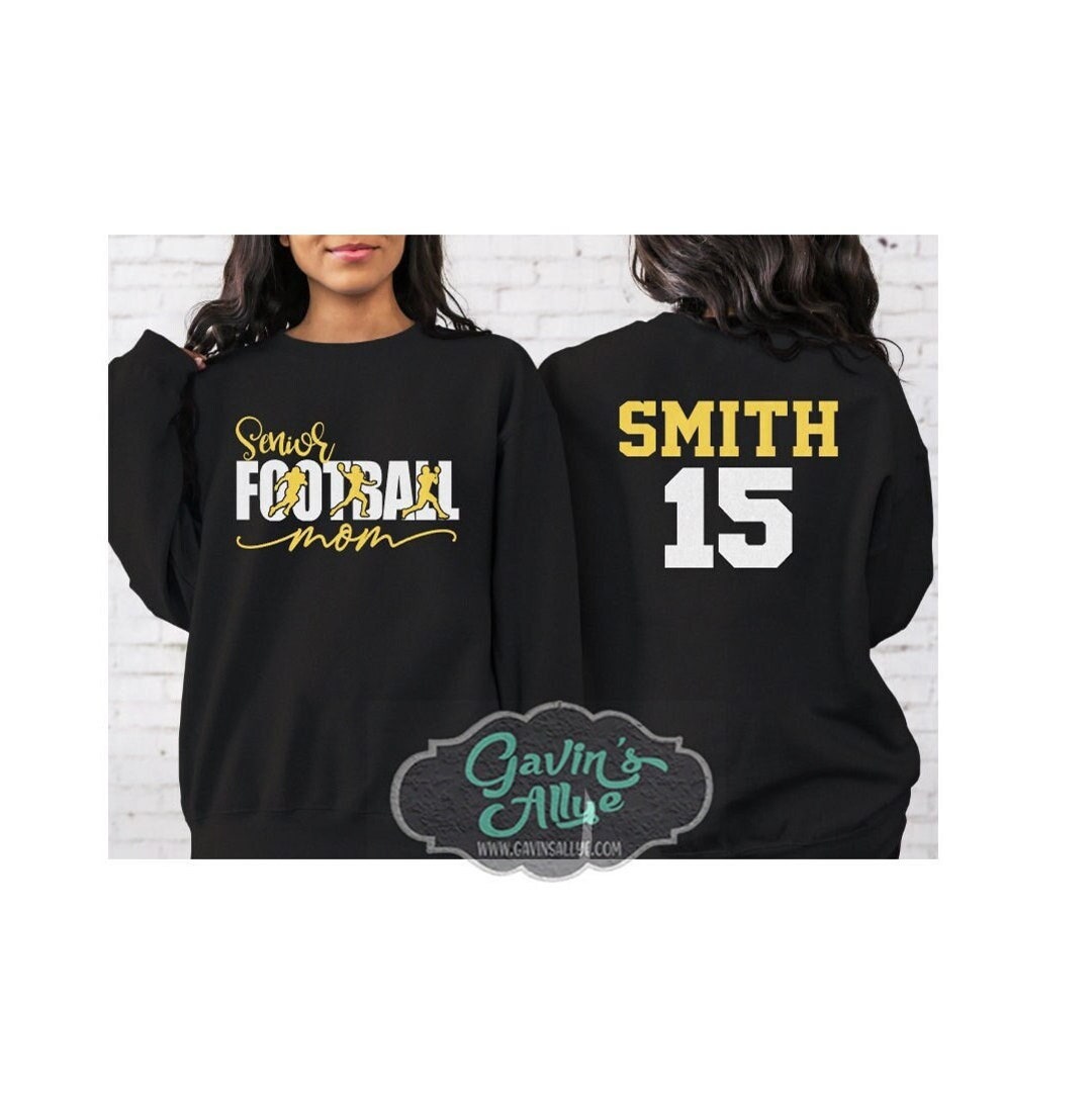 Glitter Senior Football Crewneck Sweatshirt | Football Spirit Wear | Crewneck Sweatshirt ...