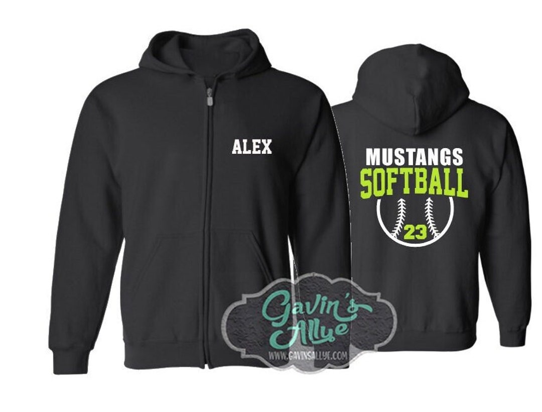Softball Zip Hoodie | Customize With Your Team & Colors | Adult or ...