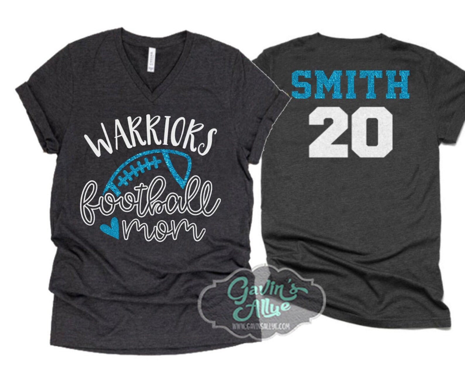 Glitter Football & Cheer Shirt | Football Spirit Wear | Bella Canvas V ...