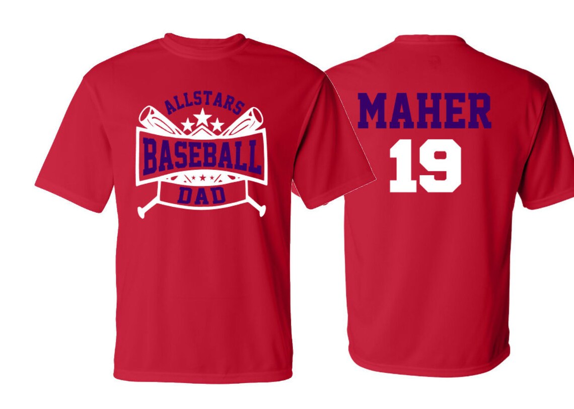 Allstars Baseball Shirt Performance T-shirt Baseball | Etsy