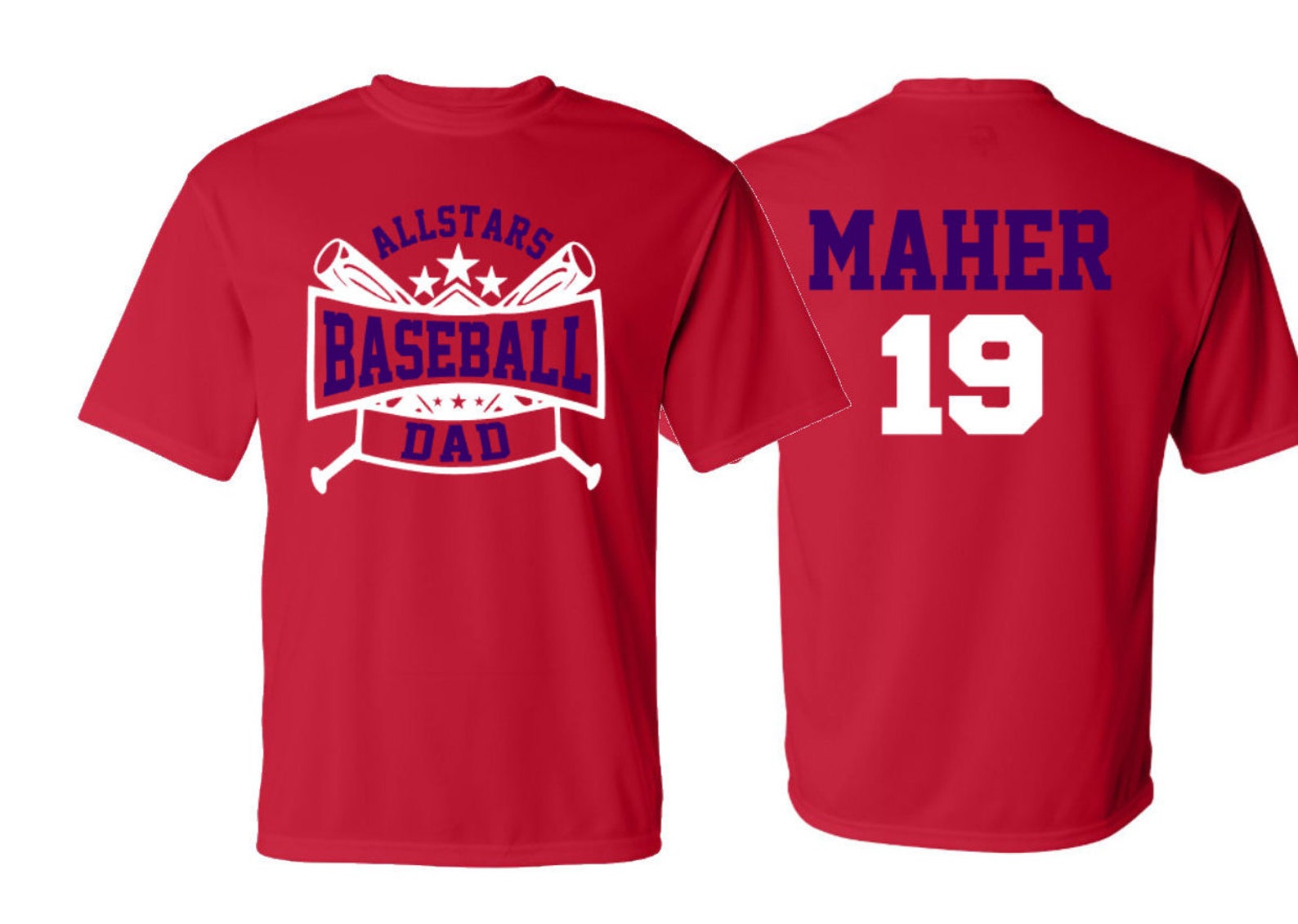 Allstars Baseball Shirt | Performance T-shirt | Baseball Spirit Wear ...