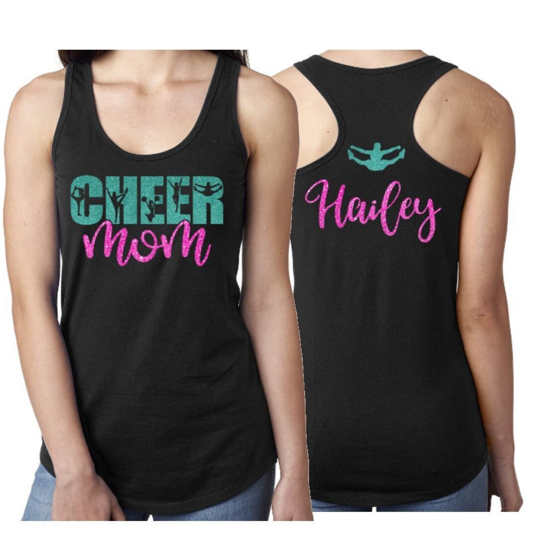 Glitter Cheer Mom Tank Top | Cheer Tank Top | Racerback | Customize - Etsy