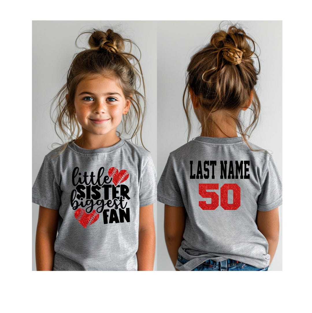 Baseball Sister Shirt | Little Sister Biggest Fan | Two Player Shirt ...