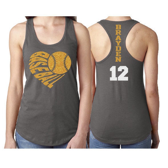 Glitter Baseball Tank Top Baseball Tank Tops Racerback | Etsy