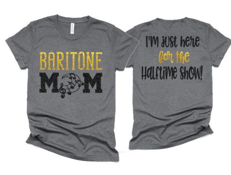 Glitter Baritone Mom T-shirt | Band Shirts | Short Sleeve Tshirt ...