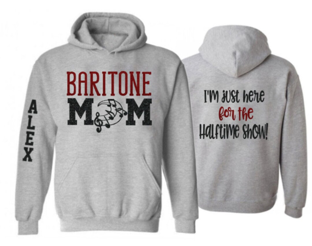 Glitter Baritone Mom Hoodie | Band Hoodie | Band Shirts | Customize ...