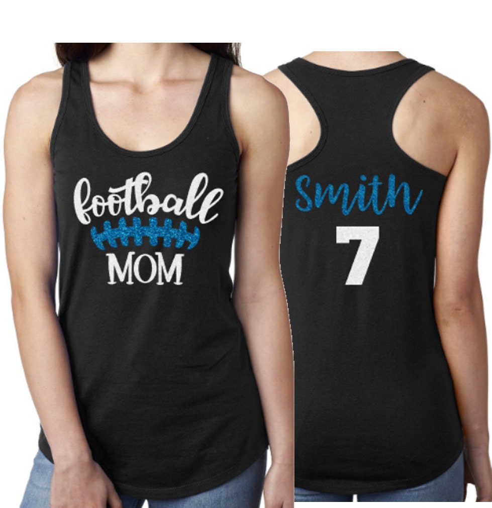 Glitter Football Mom Tank Top | Football Tank Top | Football Racerback ...