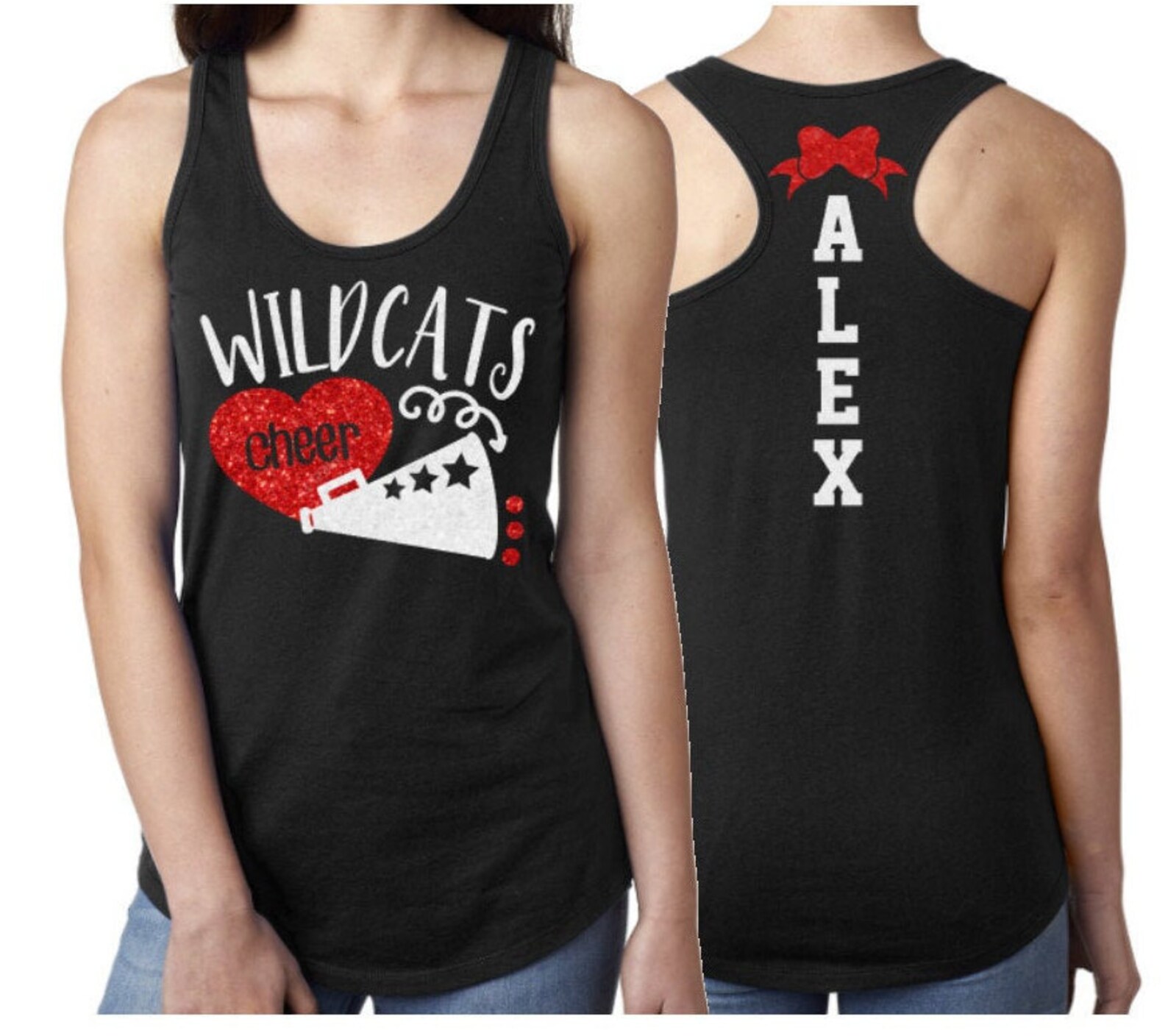 Glitter Cheer Tank Tops Cheerleader Tank Tops Cheer Spirit | Etsy