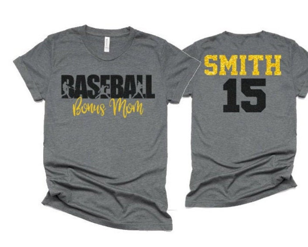 Glitter Baseball Bonus Mom Shirts | Baseball Shirt | Bella Canvas ...